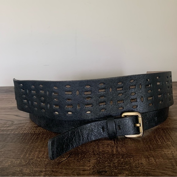Ada | Accessories | Ada Collection Leather Cutout Wrap Belt Black ...